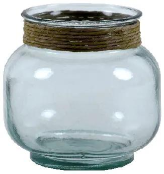 San Miguel VIDRIOS SAN MIGUEL !RECYCLED GLASS! Váza z recyklovaného skla s omotávkou "HURRICANE", 18 cm