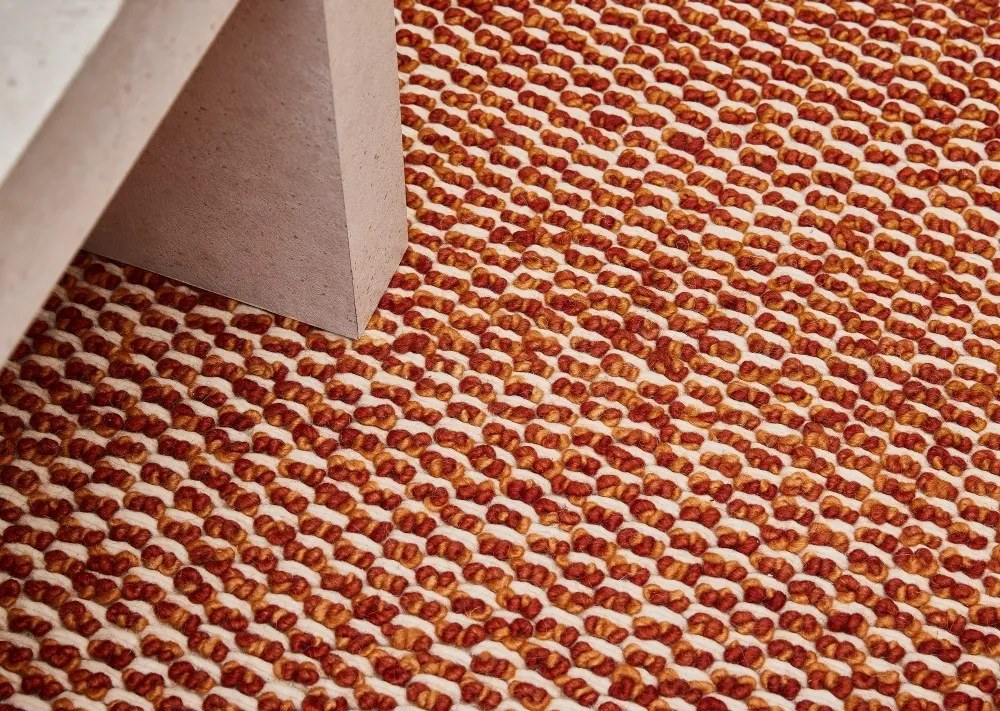 Diamond Carpets India, Ručně vázaný kusový koberec Fire Agate DE 4619 Orange Mix, 200x290, oranžová, ložnice