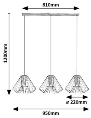 Rabalux 72371 - Lustr na lanku EMERENCIA 3xE27/40W/230V
