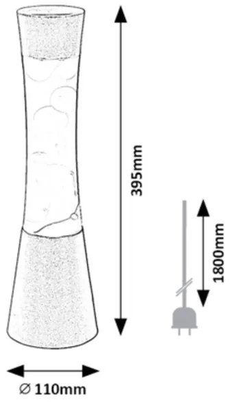 Rabalux 7029 - Lávová lampa MINKA 1xGY6,35/20W/230V modrá