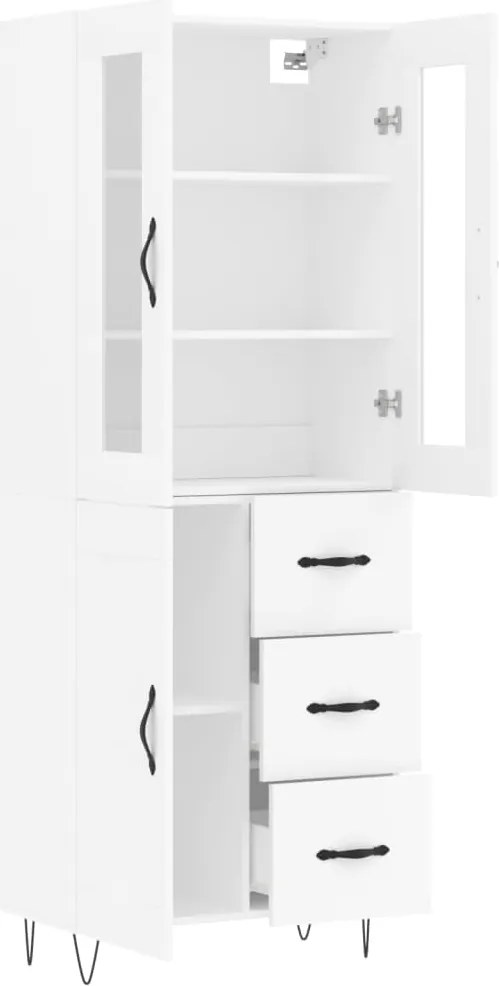 Skříň highboard bílá 69,5 x 34 x 180 cm kompozitní dřevo 3198689