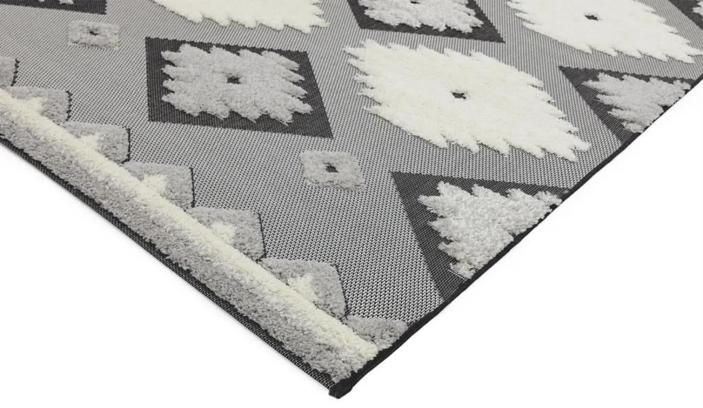 Tribeca Design Kusový koberec Mola Black/Cream Tribal Rozměry: 120x170 cm
