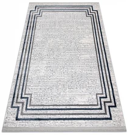 Moderní koberec TULS strukturální, střapce 51242 Rám slonová kost / m velikost 160x220 cm | krásné koberce cz