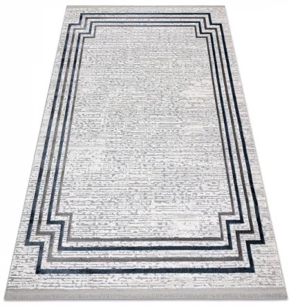 Moderní koberec TULS strukturální, střapce 51242 Rám slonová kost / m velikost 200x290 cm | krásné koberce cz