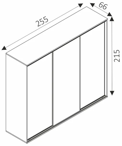 MARIDEX SKŘÍNĚ Šatní skříň - SILVER 255/1, dub sonoma