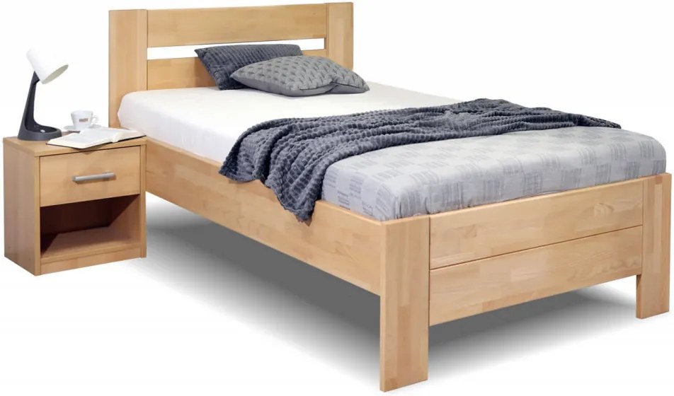 Zvýšená postel jednolůžko z masivu Trinity, masiv buk , 80x200 cm