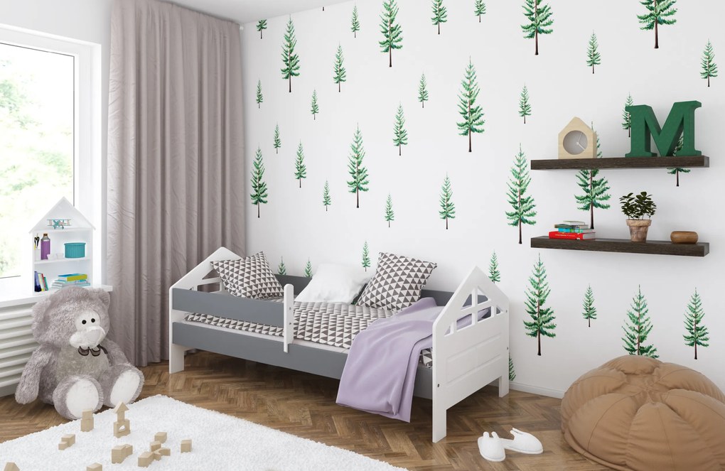 BabyBeds Dětská postel ALA Velikost postele: 160x80 cm, Barevné provedení: Šedá, Úložný prostor: Ne, bez úložného prostoru Bílá