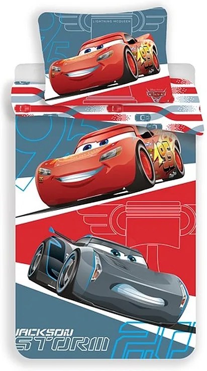 JERRY FABRICS Povlečení Cars 95 grey micro Polyester 140/200, 70/90 cm