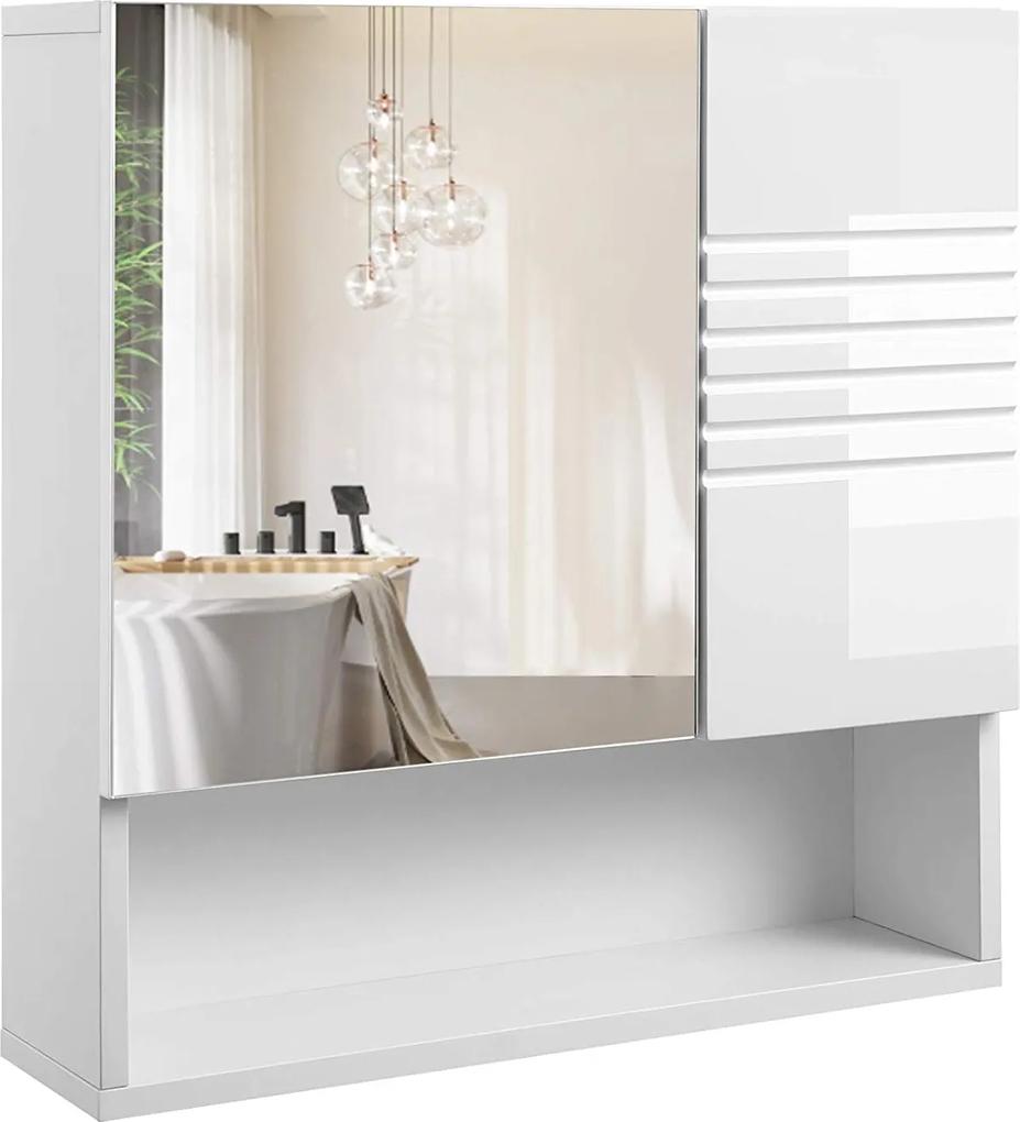 Rongomic Zrcadlová koupelnová kříňka VASAGLE bílá