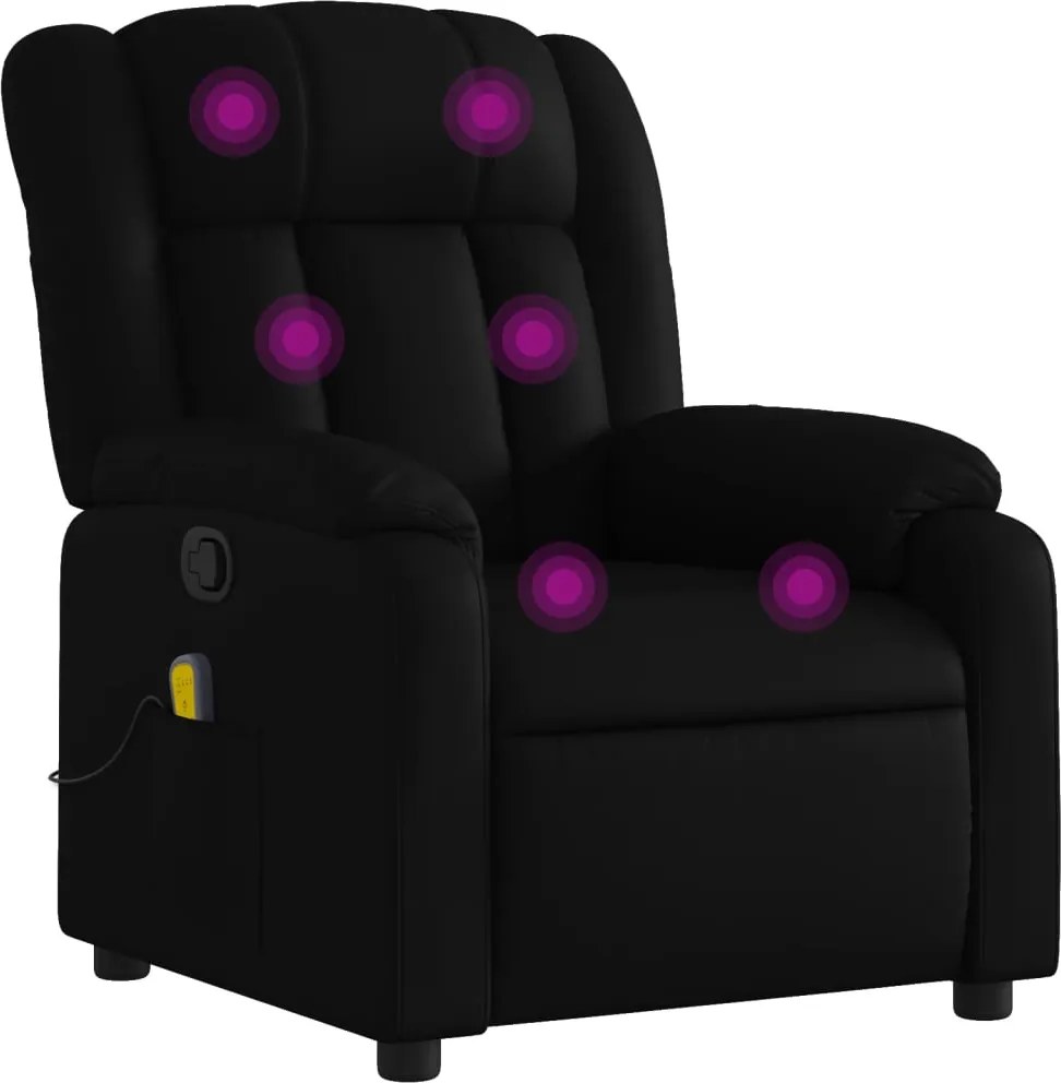 Masážní polohovací křeslo černé, umělá kůže 3205764