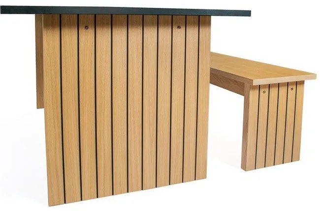 Jídelní stůl s deskou v dubovém dekoru 90x160 cm Stripe – Woodman