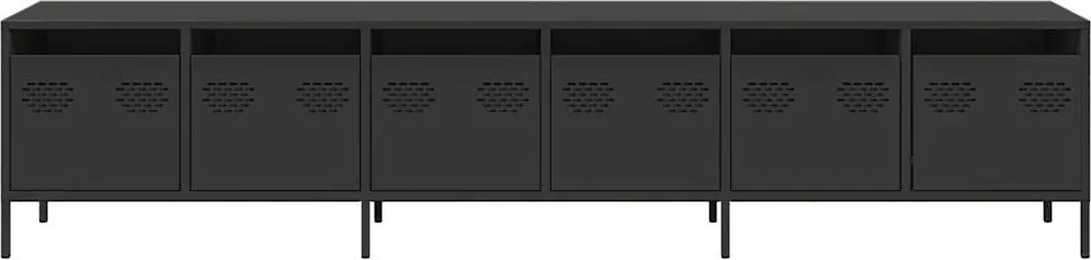TV skříňka černá 202x39x43,5 cm ocel válcovaná za studena 3307149