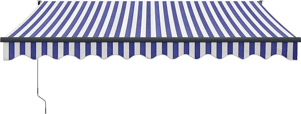 Zatahovací markýza modrá a bílá 3 x 2,5 m textil a hliník 3154446