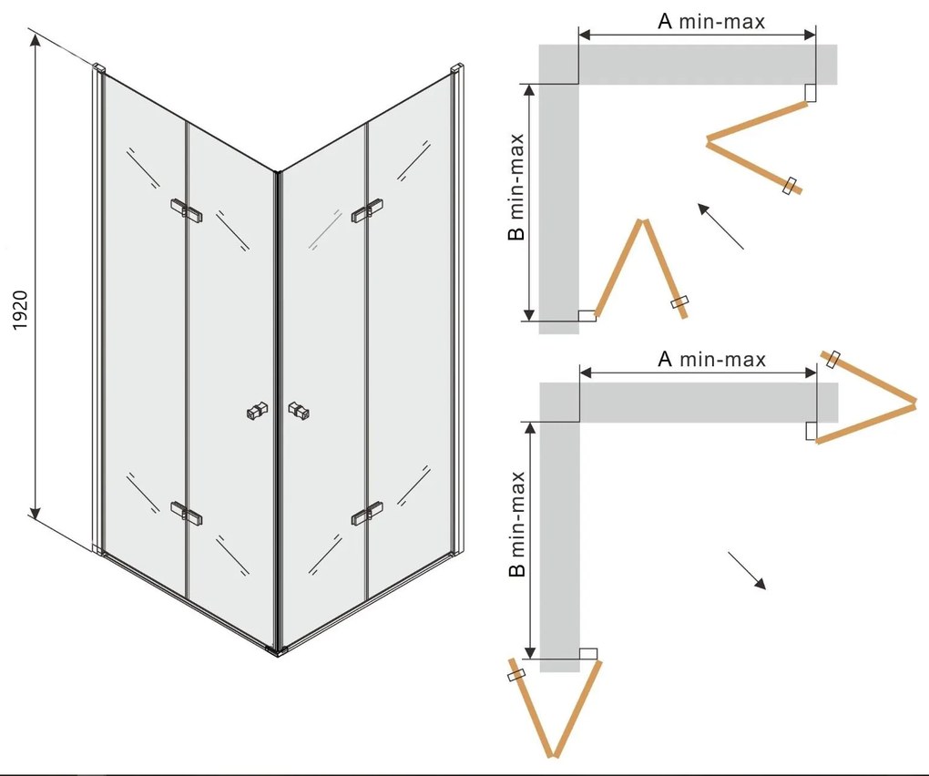 Sprchový kout MEXEN LIMA DUO 80x120 cm