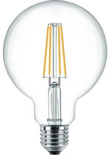 LED žárovka E27 Philips Classic Filament G93 7W (60W) teplá bílá (2700K)