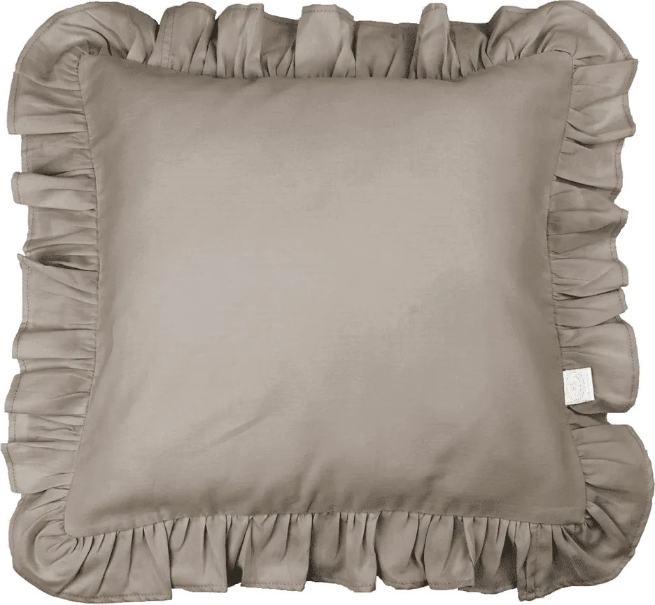 Polštář s volánky taupe 45cm