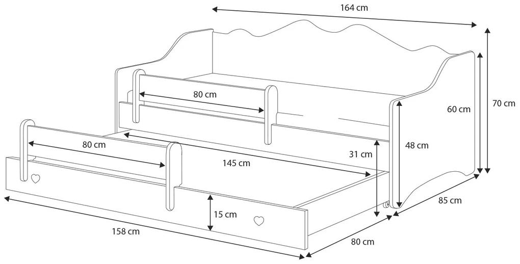 Rozkládací dětská postel 160x80 cm. 1052151