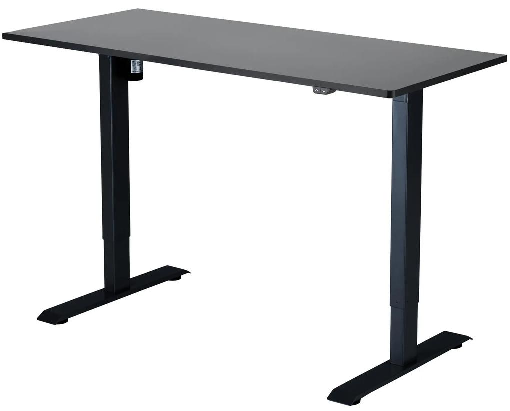 Polohovací stůl Liftor 2segmentové nohy černé,   deska 1380 x 650 x 25 mm černý dekor