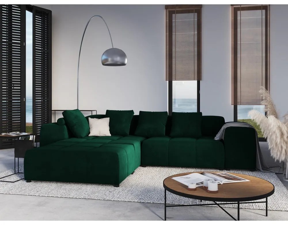 Zelený sametový polštář k modulární pohovce Rome Velvet - Cosmopolitan Design