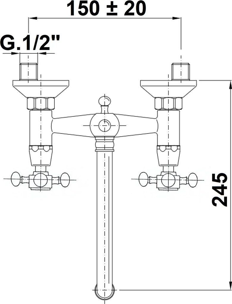 , ANTEA nástěnná baterie, vrchní ramínko, chrom, 3361
