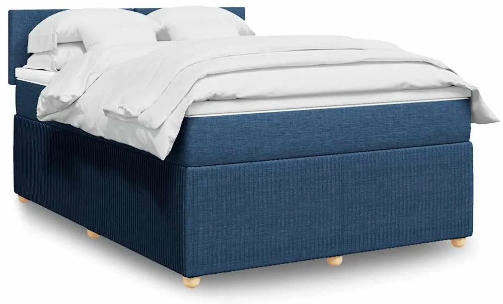 Box spring postel s matrací modrá 160x200 cm textil 3289806