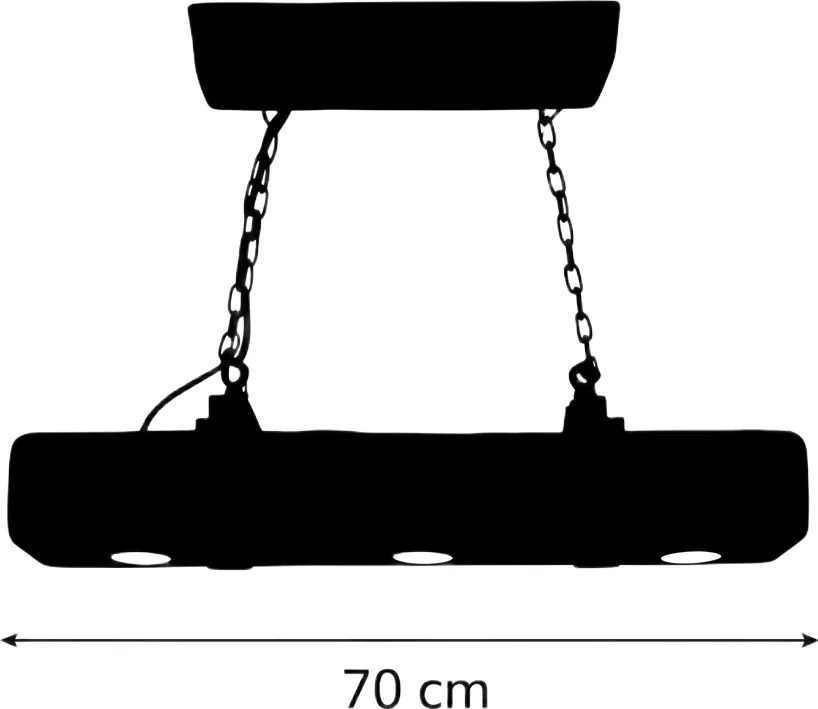 Lustr z trámu WOOD 70 cm 3xGU10