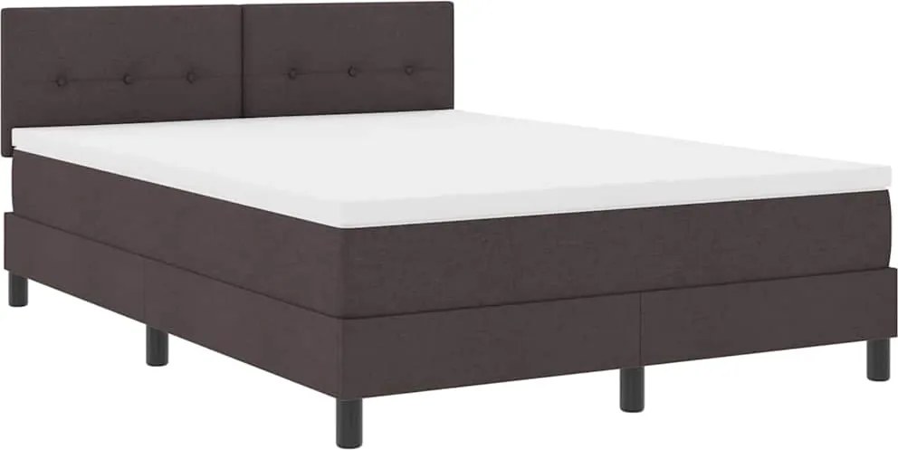 Postel s boxspringem s čelo Tmavě hnědá 140 x 190 cm textil 3338688
