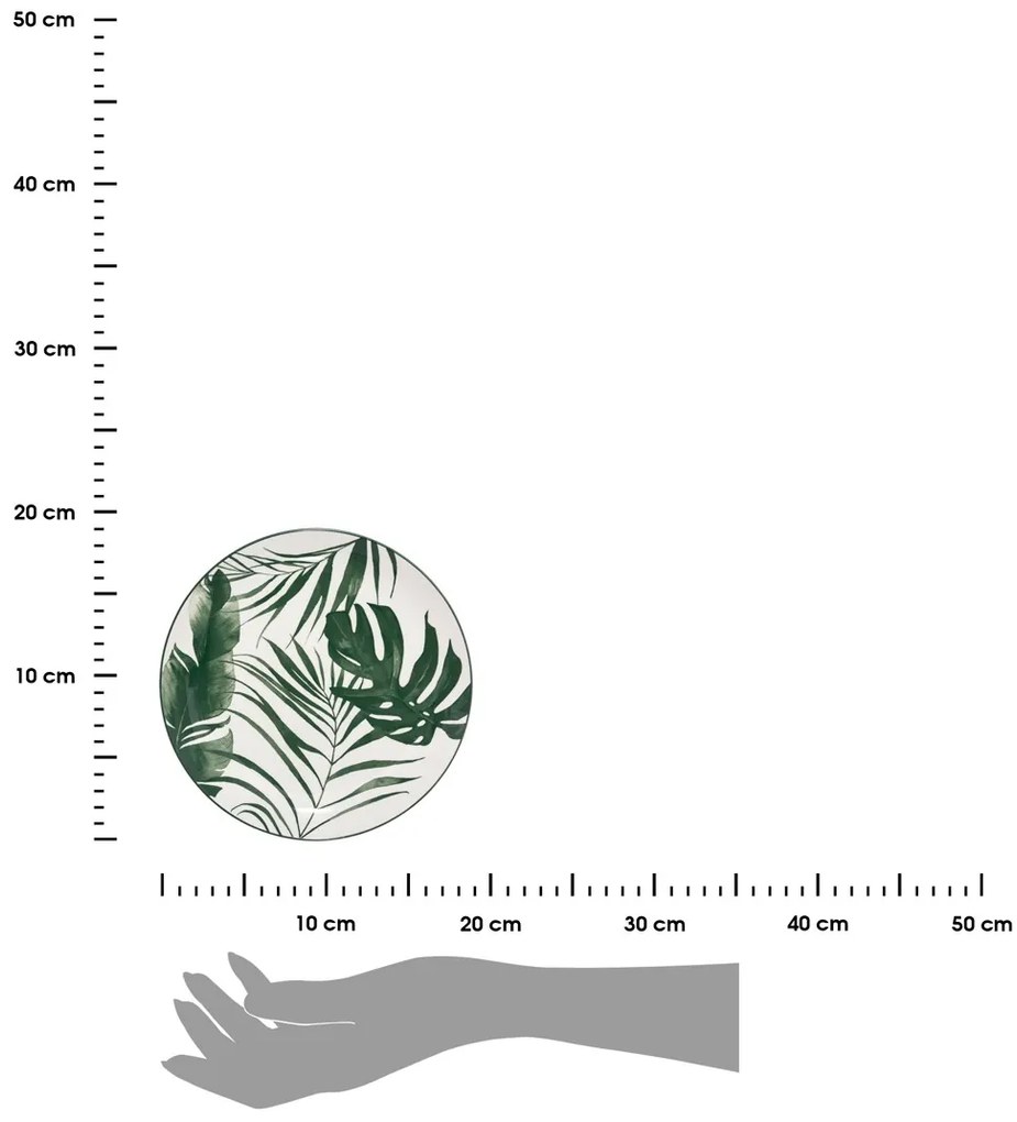 Porcelánový dezertní talíř Leafs, (fi) 19 cm, listy, sada 6ks
