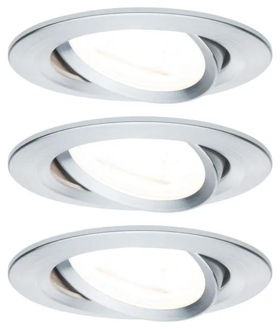 Vestavné svítidlo LED Nova kruhové 3x6,5W GU10 hliník broušený nastavitelné 934.33 - PAULMANN
