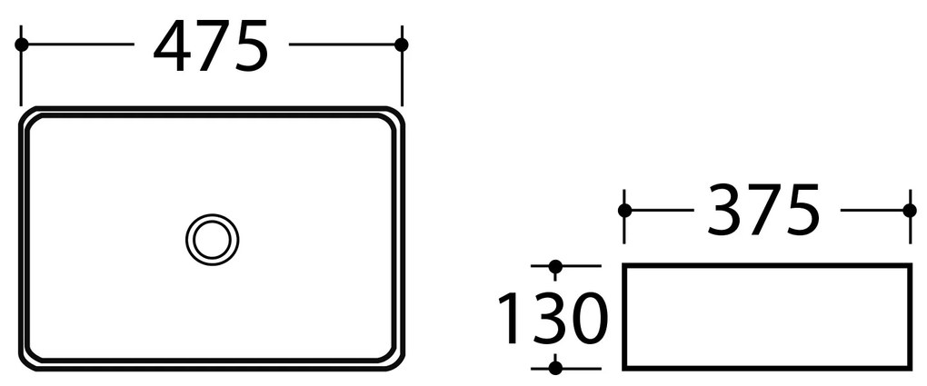 Sapho, DALMA keramické umyvadlo 48x13x38 cm, grigio, MM513