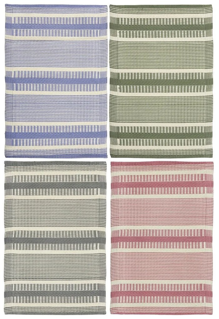 IB LAURSEN Venkovní kobereček Recycled Plastic 60x90 cm Fialový, růžová barva, fialová barva, zelená barva, šedá barva, plast