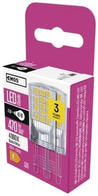 Emos lighting LED žárovka Classic JC / G9 / 4 W (40 W) / 470 lm / neutrální bílá 1525736408