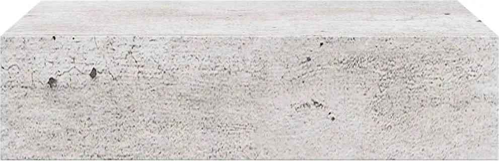 Nástěnné police se zásuvkou 2 ks betonově šedé 40x23,5x10cm MDF 330252