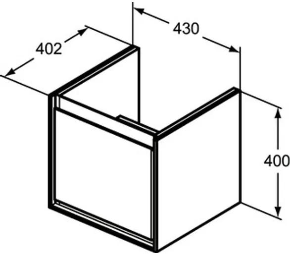 Ideal Standard Connect Air Skříňka pod umyvadlo Cube 50 cm, lesklá světle šedá E0842EQ