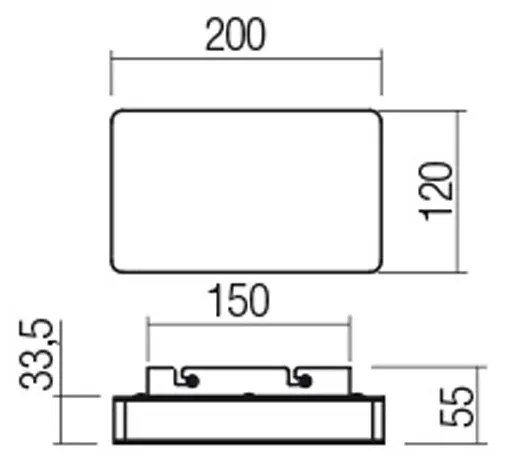 Redo 01-2387 nástěnné LED svítidlo Tablet pískově černé, 17W, 3000K, 20cm