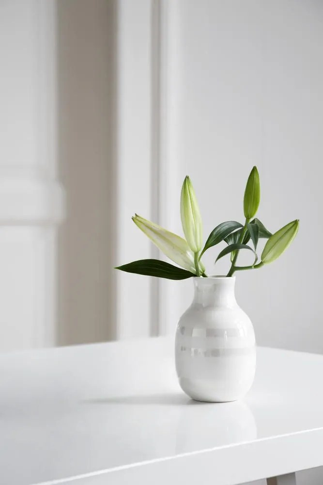 KÄHLER Keramická váza Omaggio Pearl 14 cm, bílá barva, krémová barva, keramika