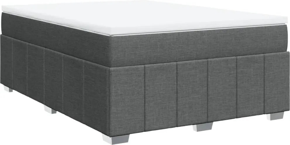 Box spring postel s matrací tmavě šedá 140x200 cm textil 3285478