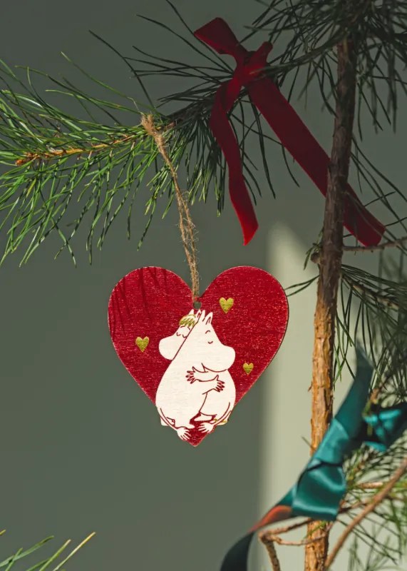 Vánoční dekorace Moomin Heart, překližka
