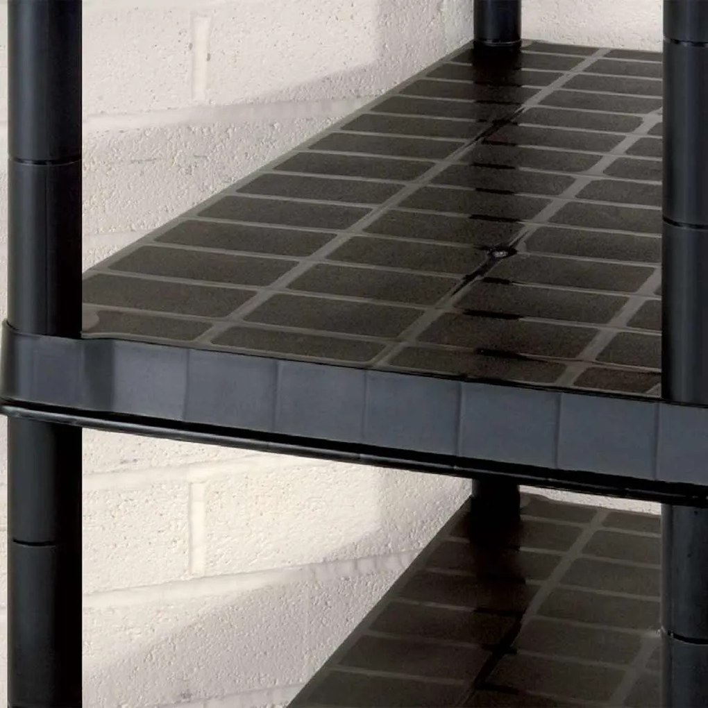 Úložný regál 5patrový černý 274,5 x 45,7 x 185 cm plast 3059858