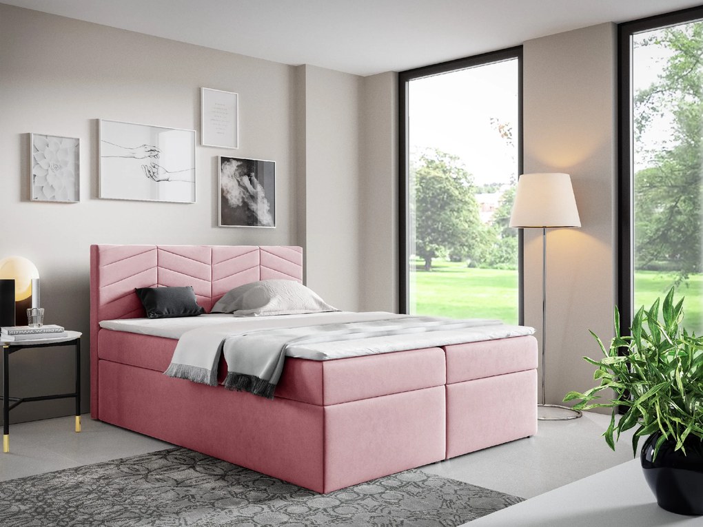 Eka Kontinentální čalouněná postel ANNA - Trinity (90x200 cm) Barva látky Trinity: Okrová (Trinity 2325)