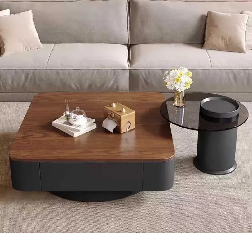 LuxuryForm DESIGN Konferenční stolek MODENA 80 × 80 cm - hnědý, černý (set)
