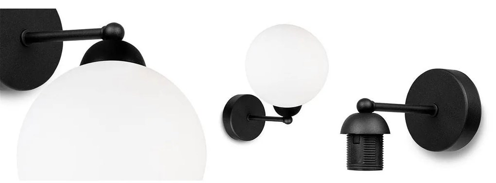 Nástěnné svítidlo FLORENCE 1, 1x bílé skleněné stínítko