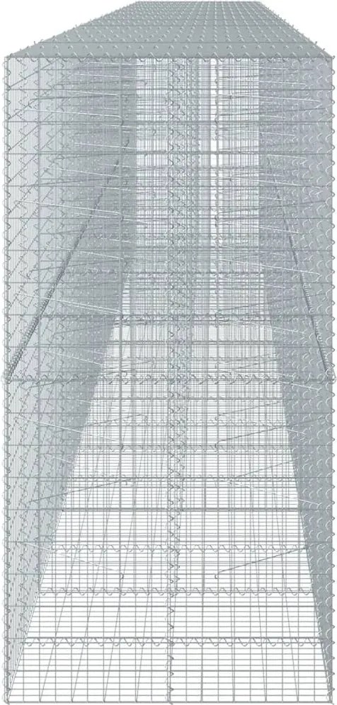 Gabionový koš s víkem 950 x 100 x 200 cm pozinkované železo 3295242