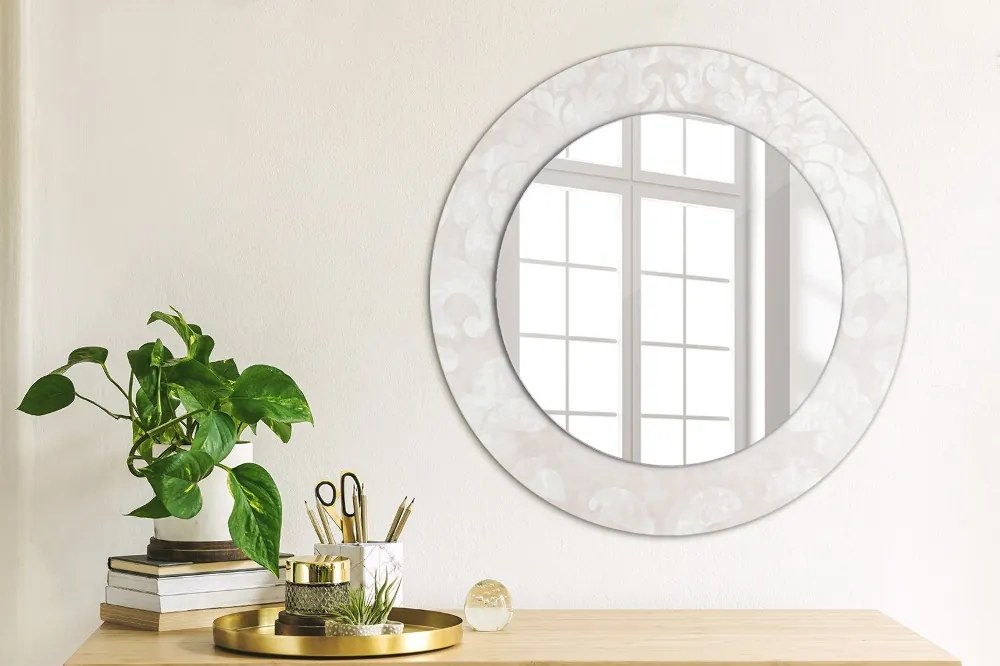 Kulaté dekorativní zrcadlo Jemná textura roccoco fi 50 cm