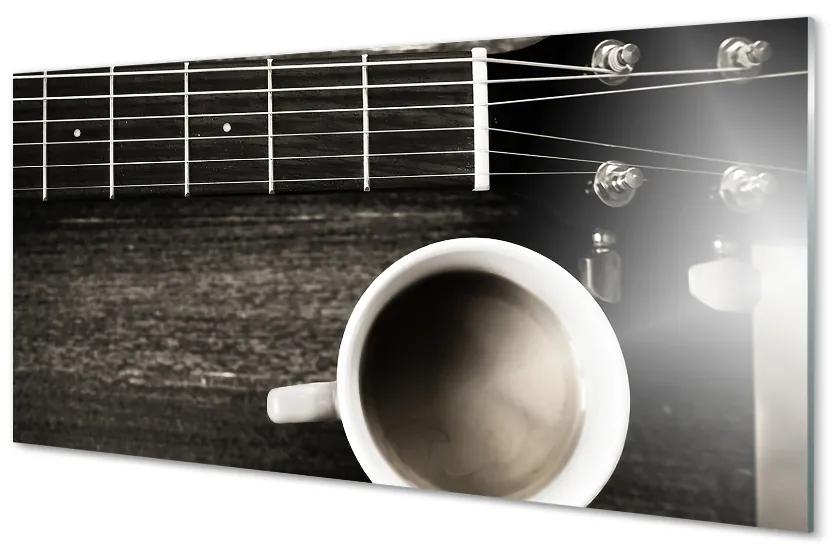 Obraz na skle coffee kytara 125x50 cm