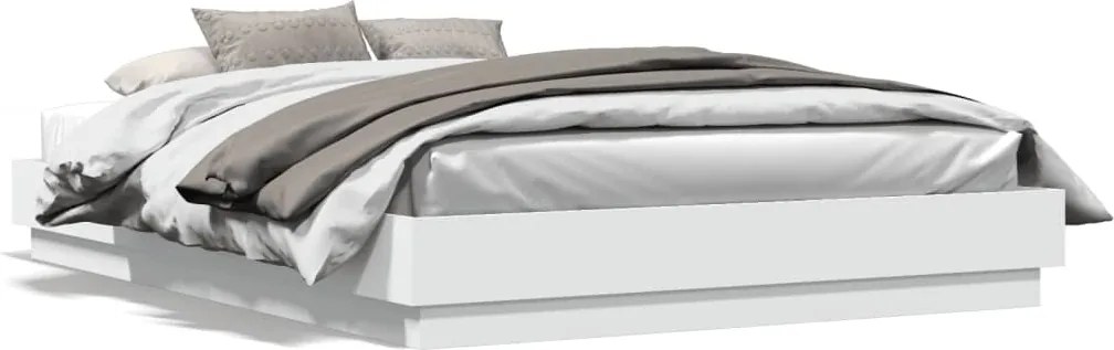 Rám postele s LED osvětlením bílý 150 x 200 cm 3209786