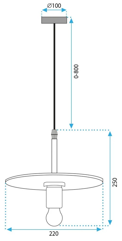 Závěsná lampa La Belle XXII zlatá