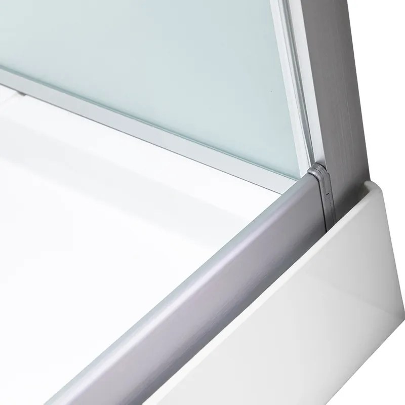 BPS-koupelny Hydromasážní box HYD-AL100 levý, 100x80 cm, kartáčovaný chrom/transparent