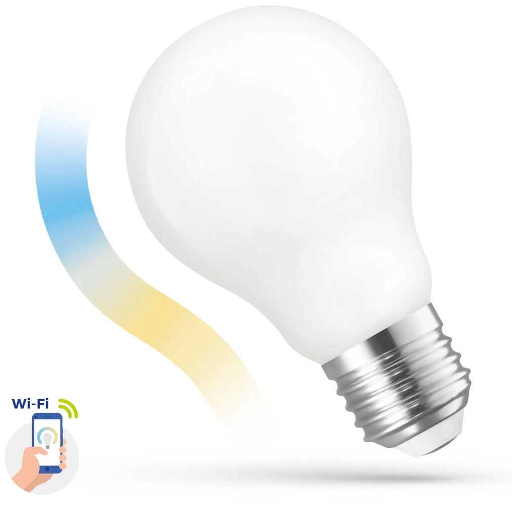 LED žárovka E27 Tuya smart WiFi opál LED A60 5W COG 230V CCT+DIM MILKY Wi-Fi - WOJ+14419 - Wojnarowscy