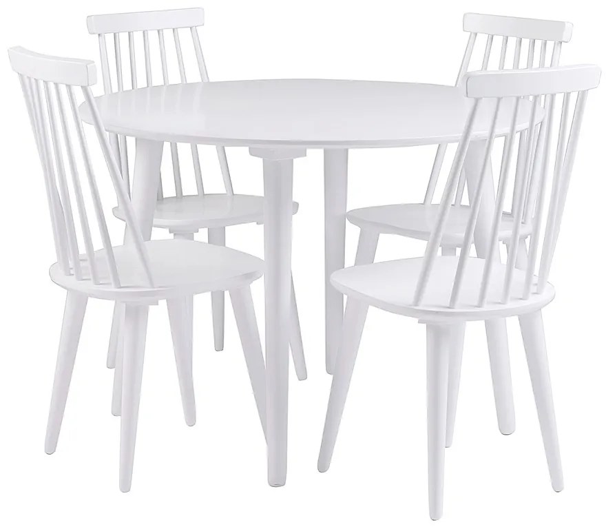 Bílý kaučukový jídelní stůl Rowico Bolat, 106 cm